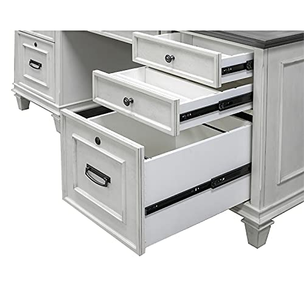 Martin Furniture Double Pedestal Desk, White