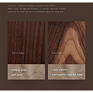 Hluru Kalimba 17 Keys | Black Walnut Sloped Flat board Thumb Piano Instrument | Class A Calimba with Carry Box Birthday Present Gifts