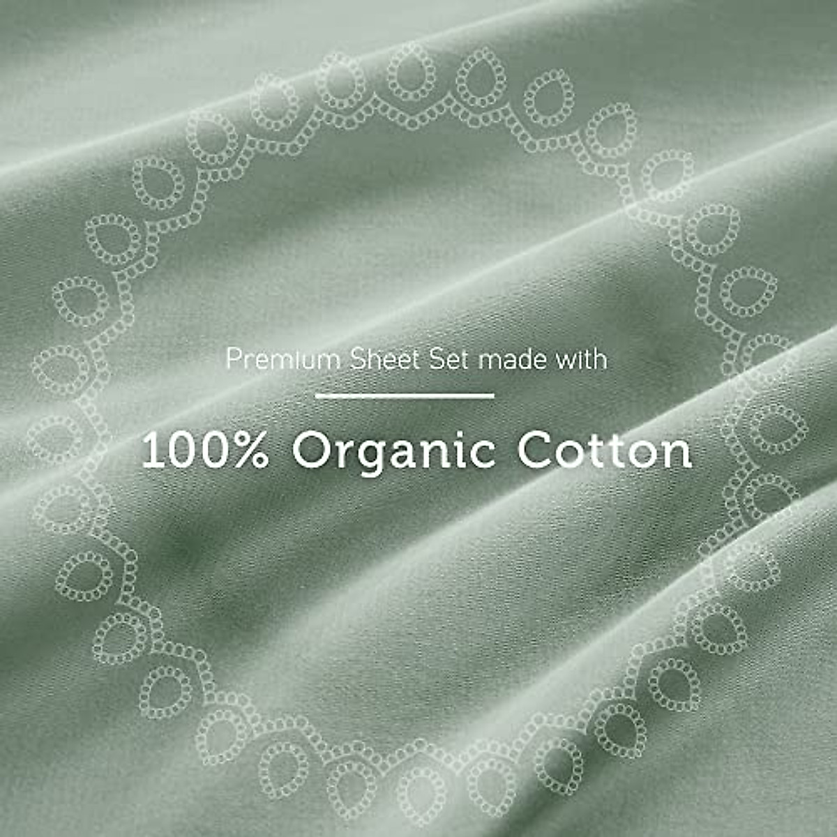 Hyde Lane 400 Thread Count 100% Cotton Queen Size Sheet Set, Cotton Sateen Sheets with Deep Pockets Fits Mattress Up to 14" Deep, Ultra Soft Thick Hotel Luxury Bed Bedding – 4 Piece Sea Foam