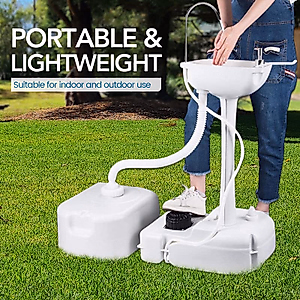 ZHIHUITONG Outdoor Garden Camping Hand Sink with Portable Toilet, Removable Hand Washing Basin Sanitary Ware for RV/Kitchen/Indoor (hand sink with tank)