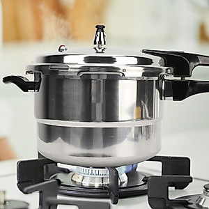 Stainless Steel Pressure Cooker, Kitchen Pressure Cooker for Induction and Stove Top, Pressure Canner with Safety Valves and Steaming Plate, Pressure Cooker for Porridge, Noodles