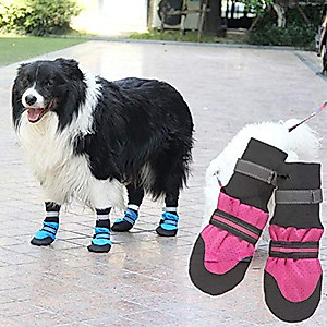 Dog Boots - Pet Dog Warm Shoes Stylish Outdoor Dog Boots Anti-Slip Pet Dog Walking Shoes Comfortable Pet Dog Boots Cool Pet Dog Shoes for Autumn Winter Wearing Rosy Size XXL
