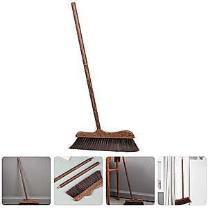 UNOMOR Handmade Soft Wood Broom - Long Handle Broom for Dust Removal, Kitchen Cleaning Sidewalk, Patio, Courtyard, Bathtub, and Floor Brush