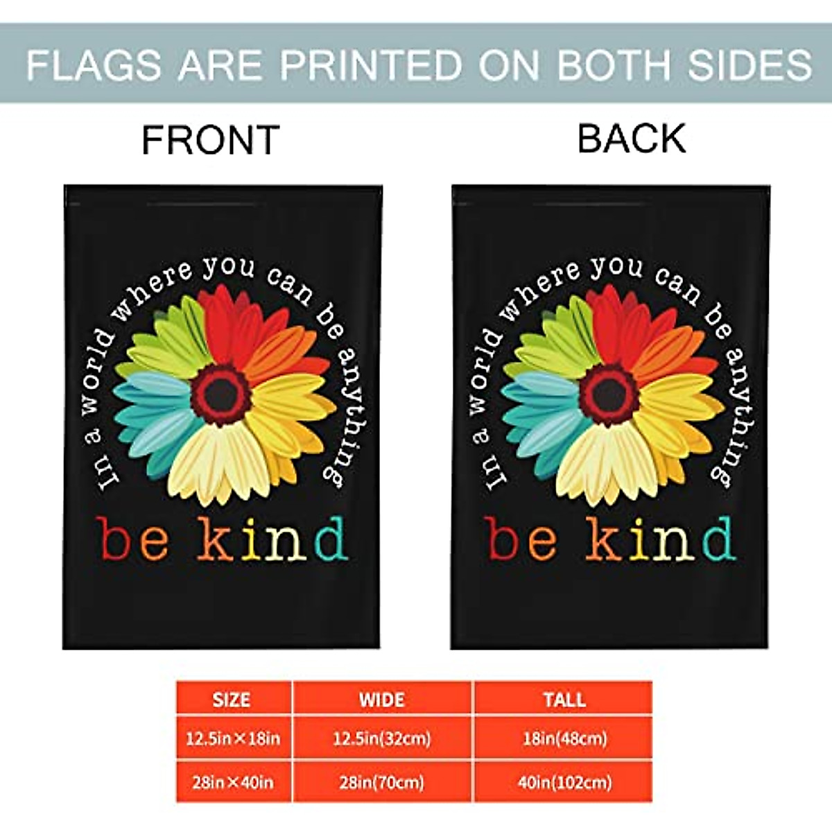 Garden Banner 12""X18"" Daisy In A World Where You Can Be Anything Be Kind Beautiful Personalized Patterns-Durable & Fade Resistant