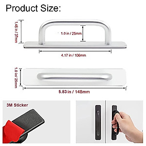 Self-Stick Instant Cabinet Drawer Handles Door Adhesive Handles,2pcs Aluminum Kitchen Cabinet Drawer Pull Handle with Adhesive Sticker,Perfect for Any Furniture Handle DIY (Silver, Small (5.83"))
