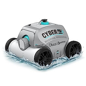 Ofuzzi Cyber 1200 Cordless Robotic Pool Cleaner, Max.120 Mins Runtime, 3H Fast Charge, 1.5X Suction Power Automatic Pool Vacuum for Above/In Ground Pools Up to 1076ft² of Flat Bottom (Grey)