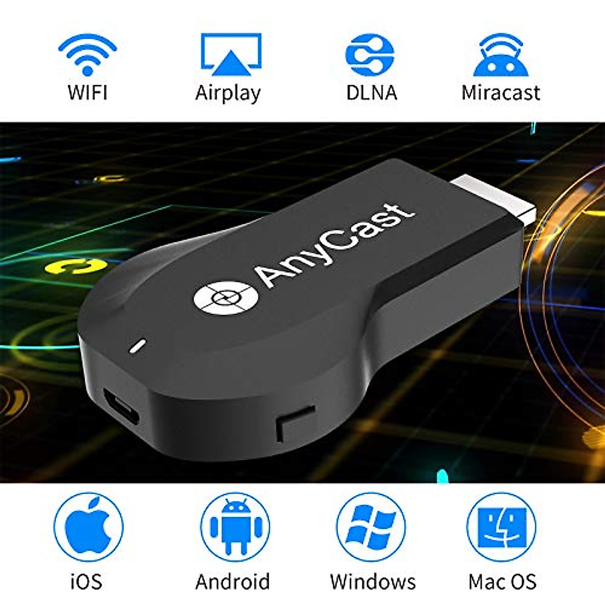 4K&1080P Wireless HDMI Display Adapter,iPhone Ipad Miracast Dongle for TV,Upgraded Toneseas Streaming Receiver,MacBook Laptop Samsung LG Android Phone,Birthday Business Education Gift