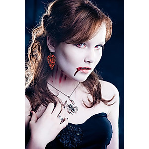 8 Pcs Halloween Faux Leather Sheets, Blood Print Leather Sheet, Bloodstain Fabric Sheets, Spider Web PU Synthetic Leather for DIY Hair Bow Earrings Halloween Craft Making 7.9 x 13 Inch