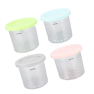 Dweekiy Ice Cream Cans, 4Pcs Plastic Ice Cream Pints Containers Replacement for NC299AMZ NC300s Series Creami Ice Cream Makers