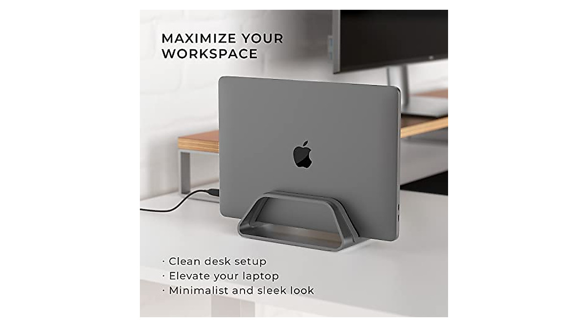 HumanCentric Vertical MacBook Stand - Space Gray Aluminum