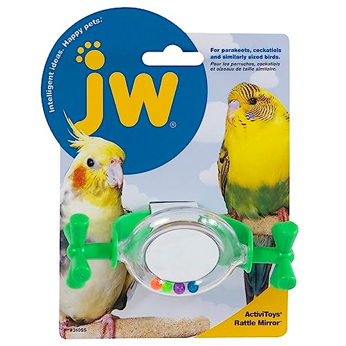 JW Pet Company Activitoy Rattle Mirror Small Bird Toy, Colors Vary
