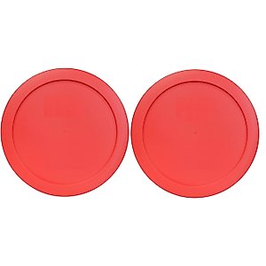 rivel Klareware 7 Cup Red Round Plastic Food Storage Replacement Lids Covers for Klareware Anchor Hocking and Pyrex Glass Bowls (Container not Included) (2 Pack)