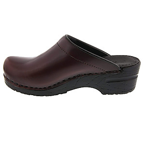 Bjork PU Open Back Leather Clogs (EU-39, Bordeaux Cabrio)