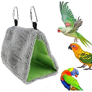 Winter Warm Bird Nest House Hammock Hanging Bed Toy Hut Hideaway for Hamster Parakeet Cockatiel Budgie Finch Canary Conure Lovebird Cage Perch Stand