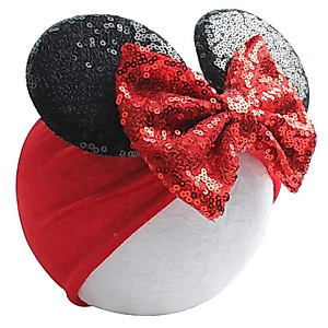 J&J Boutiques Mouse Ears Headband/Headwrap - Toddler, Baby, Kids - Party supplies - Red