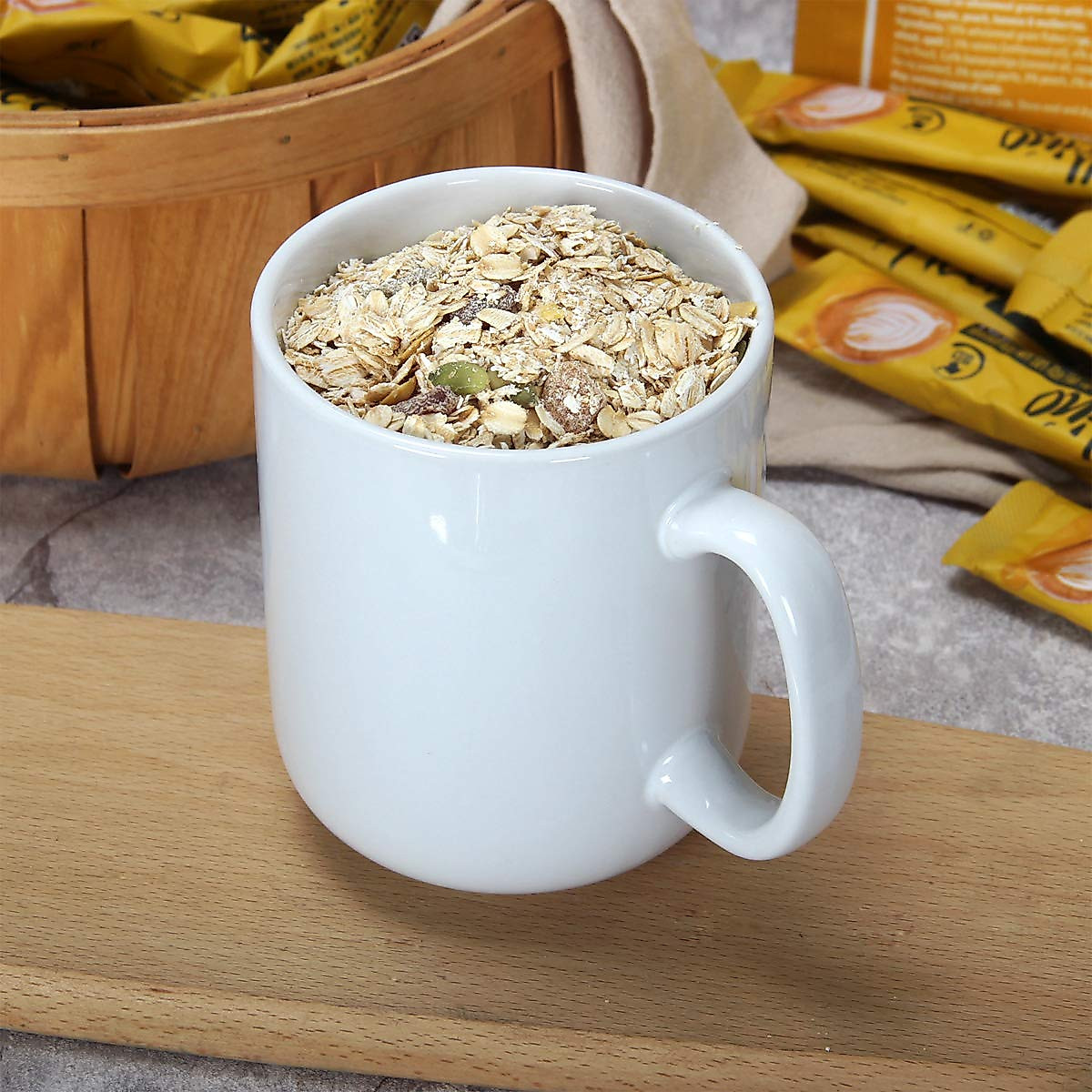 Smilatte 20 OZ Large Coffee Mug, M016 Plain Ceramic Boss Big Tea Cup with Handle for Dad Men, White