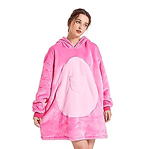 Oversized Hoodie Blanket For Women Animal Sweatshirt hooded for Adults Wearable Blanket with Front Pocket Pouch(One Size)