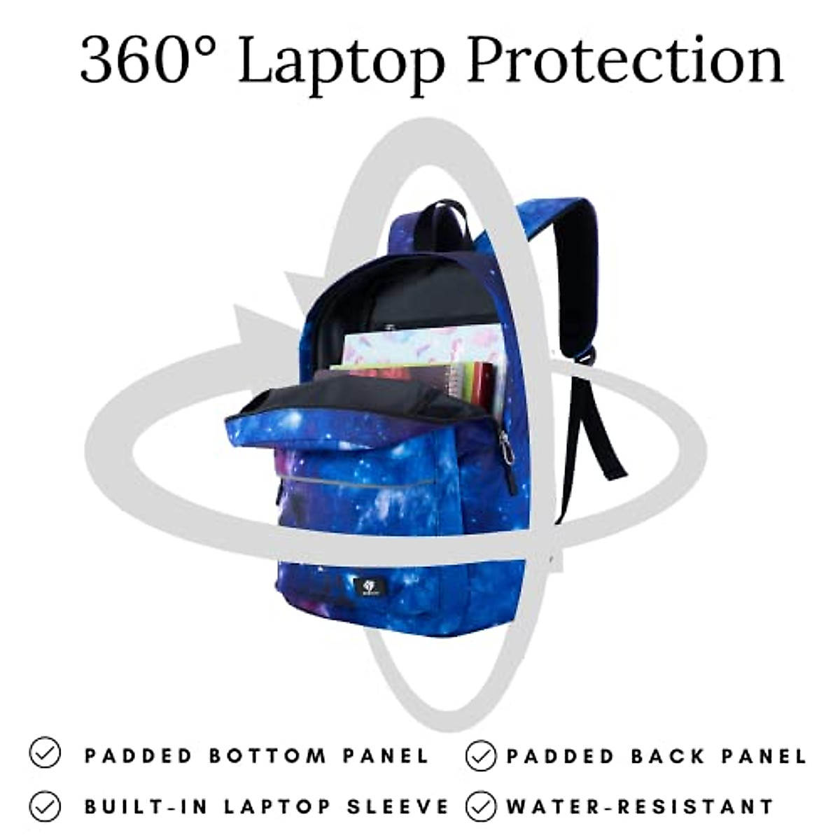 Fenrici Mermaid Backpack for Girls, Teens, Girls' Backpack for School, Kids' Bookbags with Padded Laptop Compartment, Mermaid Scale, Turquoise, Blue, 17 Inch