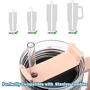 AIERSA 6 Pack Replacement Straws Compatible Stanley 40oz Tumbler,Plastic Clear Reusable Straw for Stanley Adventure Quencher Travel Tumbler,Long Straws with Cleaning Brush for Stanley Cup Accessories