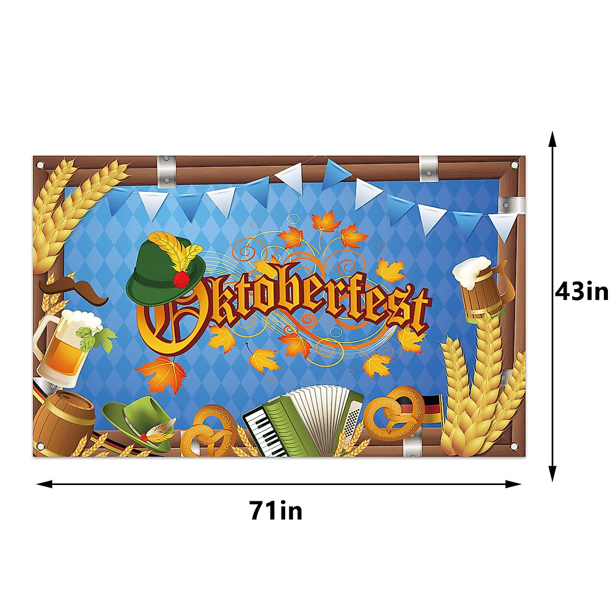 Oktoberfest Backdrop for Photography Oktoberfest Banner Fall German Bavarian Oktoberfest Beer Party Decorations and Supplies for Home Party