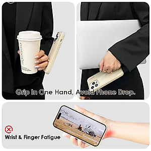 CUSTYPE Case for iPhone 13 Pro Max with Stand, Compatible with Wireless Charging, [2-Way Stand] Metal Kickstand,Slim Fit Leather Shockproof Protective Case for Apple 13 Pro Max 6.7inch Beige