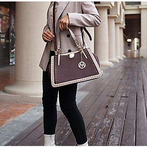 MKF Collection Crossbody Satchel bags for Women, Pu Leather Shoulder PocketBook Handbag Lady Top Handle Purse