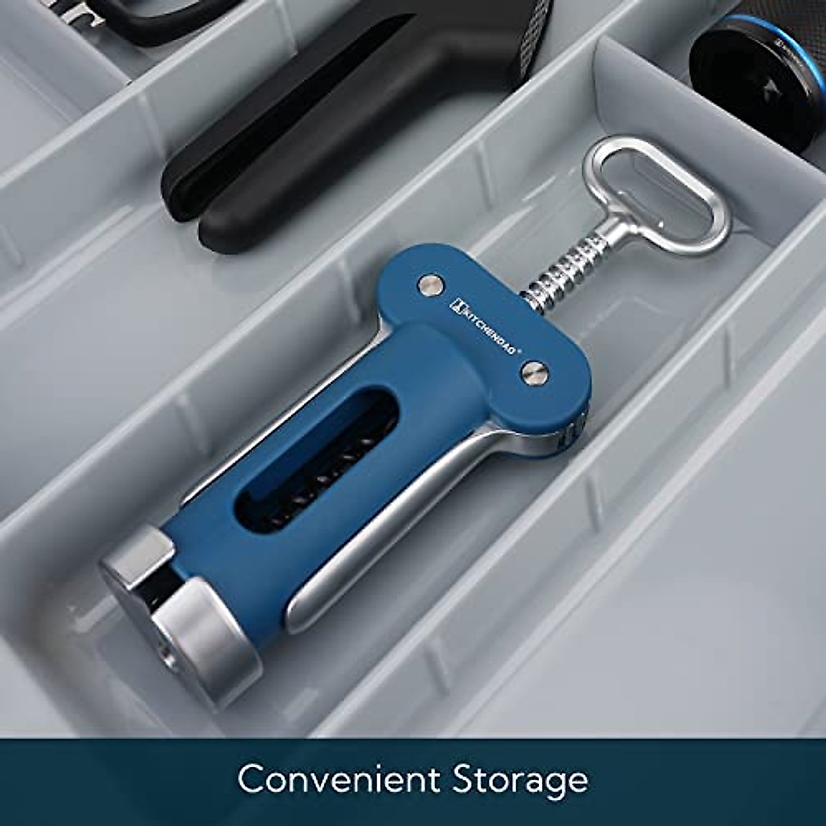 KITCHENDAO 3 in 1 Wine Bottle Opener, Wing Corkscrew with Foil Cutter, Built-in Beer Bottle Opener, Multifunctional Wine Opener with Non-Stick Sharp Screw,Easy to Use, Sturdy Durable Manual Corkscrew