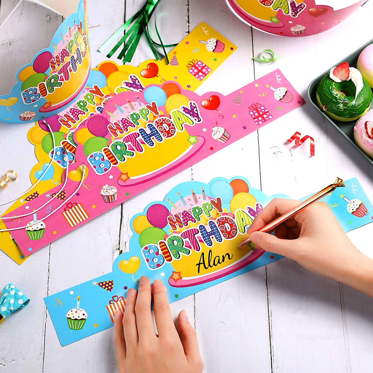 Yunsailing 36 Pcs Colorful Party Crowns - Classroom Gifts and Birthday Hats for Kids