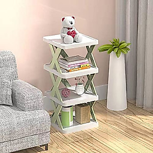 CUSNESTAL Stackable Shoe Rack for Closet, Shoe Organizer Storage for Entryway, Free Combination Shoe Cabinet for Home, 4-tie, Blue