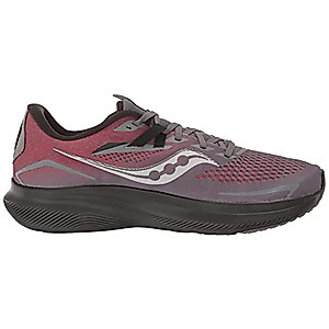 Saucony Men's Ride 15 Running Shoe, Charcoal/RED, 12.5
