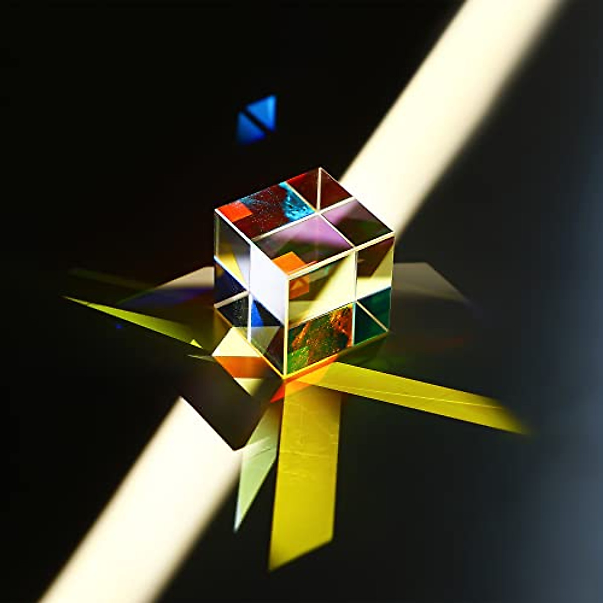 25mm Optical Glass X-Cube Prism RGB Dispersion Prism Physics and Decoration Light Spectrum Educational Model Photography Props
