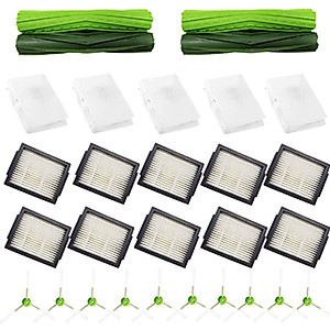 Amyehouse Brush Hepa Filter Accessory Kit Replacement Compatible with Roomba I & J Series i1 i3 i4 i6 i7 i8 J7 J5 J6 J8 J9 Including 2 Extractor 10 Filters 10 Side Brush & 5 Bags