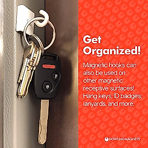 Dowling Magnets Ceramic Magnetic Hooks (1 inch Long x .88 inch Wide), Set of 5 , White