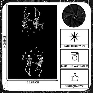 Bencailor 6 Pcs Blue Gold Marble Kitchen Towels Turquoise Navy Summer Dish Towels 24 x 16'' Gothic Hand Towels Moon Sun Star Witchy Tea Towel Astrology Tarot Cloth(Black, White, Moon Cat Star)