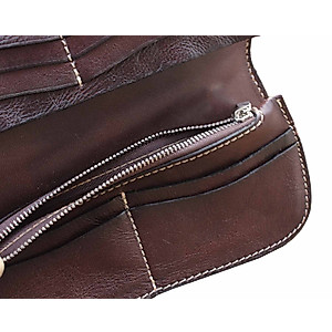 crazy hunter Dragon Skull Motorcylce Biker Cow Leather Card Holder Handmade Wallet With Chain L66