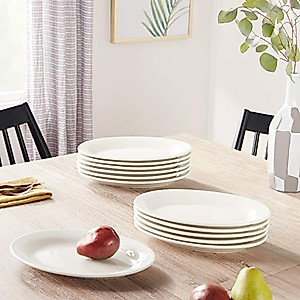 CAC China REC-13 Rolled Edge 11-1/2 by 8-1/4-Inch Stoneware Oval Platter, American White, Box of 12