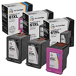 LD Products Remanufactured Ink Cartridge Replacements for HP 61XL High Yield (2 Black, 1 Color, 3-Pack)