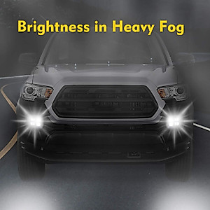 LED Tacoma Fog Lights Compatible with Tacoma 2016 2017 2018 2019 2020 DRL Fog Light for Tacoma Assembly LED Driving Fog Light to Tacoma Fog Lamps Kits Replacement (Dual -Color White/Amber)