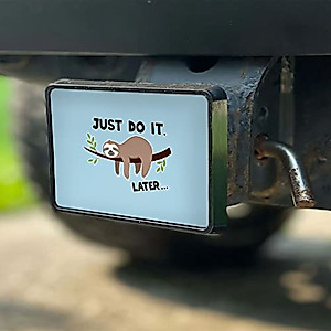 Funny Sloth Trailer Hitch Cover - Just Do It Trailer Hitch Cover - Funny Trailer Hitch Cover