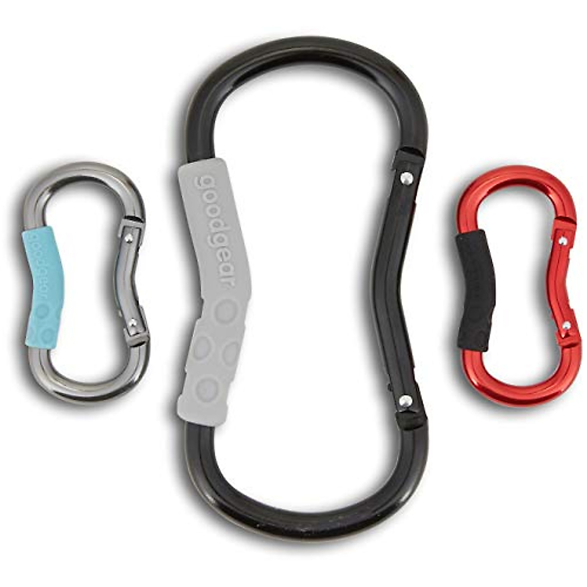 Good Gear 3 Pieces Baby Stroller Hooks, Curved Hook Clips with TPE Grips, Shopping Cart Bag Holder