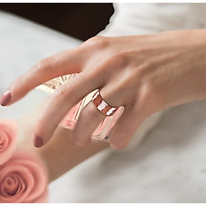 IVY & BAUBLE Uncoated Hammered Solid Copper Ring Band for Men & Women | Made In USA | 8mm |Size 12