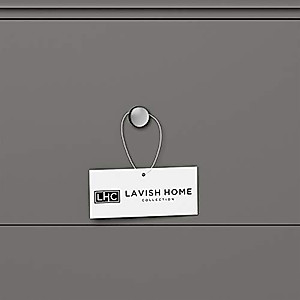 Lavish Home End 2 Drawers-Sofa Side Table, Gray & Silver