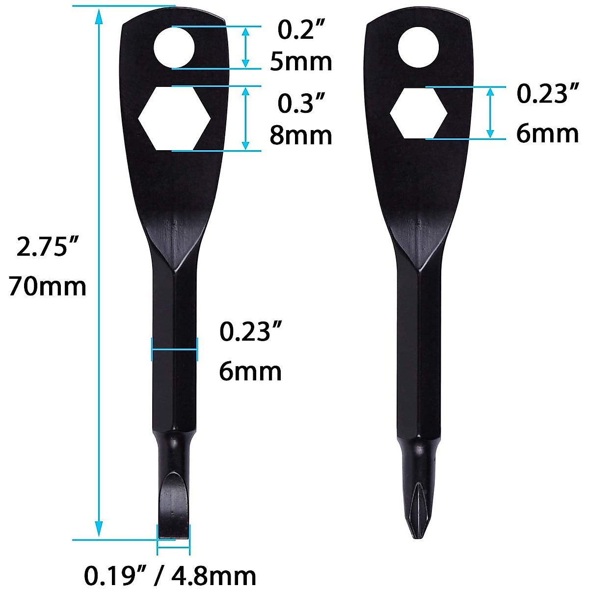 Portable Screwdriver Keychain, Nut Driver Repair Hand Tool Pocket Screwdrivers, Flathead and Phillips Key Screwdriver Tool Set, Christmas Best Stocking Stuffers Men Stocking Stuffer (4-in-1 black)