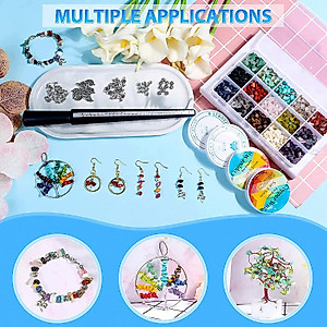 Marycan Irregular Chips Stone Beads Natural Gemstone Beads Kit with Earring Hooks Spacer Beads Pendants Charms Jump Rings for DIY Jewelry Necklace Bracelet Earring Making for All People