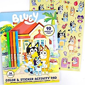 Bluey Coloring & Activity & Sticker Book, Great for at-Home Kids Activities, Perfect Road Trip & Travel Activity Kit, Screen-Free Fun Coloring Book for Ages 3, 4, 5, 6