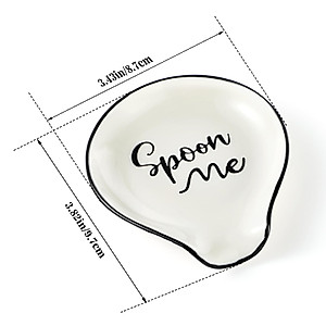 Dimeho Coffee Spoon Rest, Small Coffee Spoon Holder Rests Ceramic Spoon Rest for Stove Top Teaspoon Rest Porcelain Spoon Holder for Tablespoon,Teaspoon, Coffee, Bar Accessories