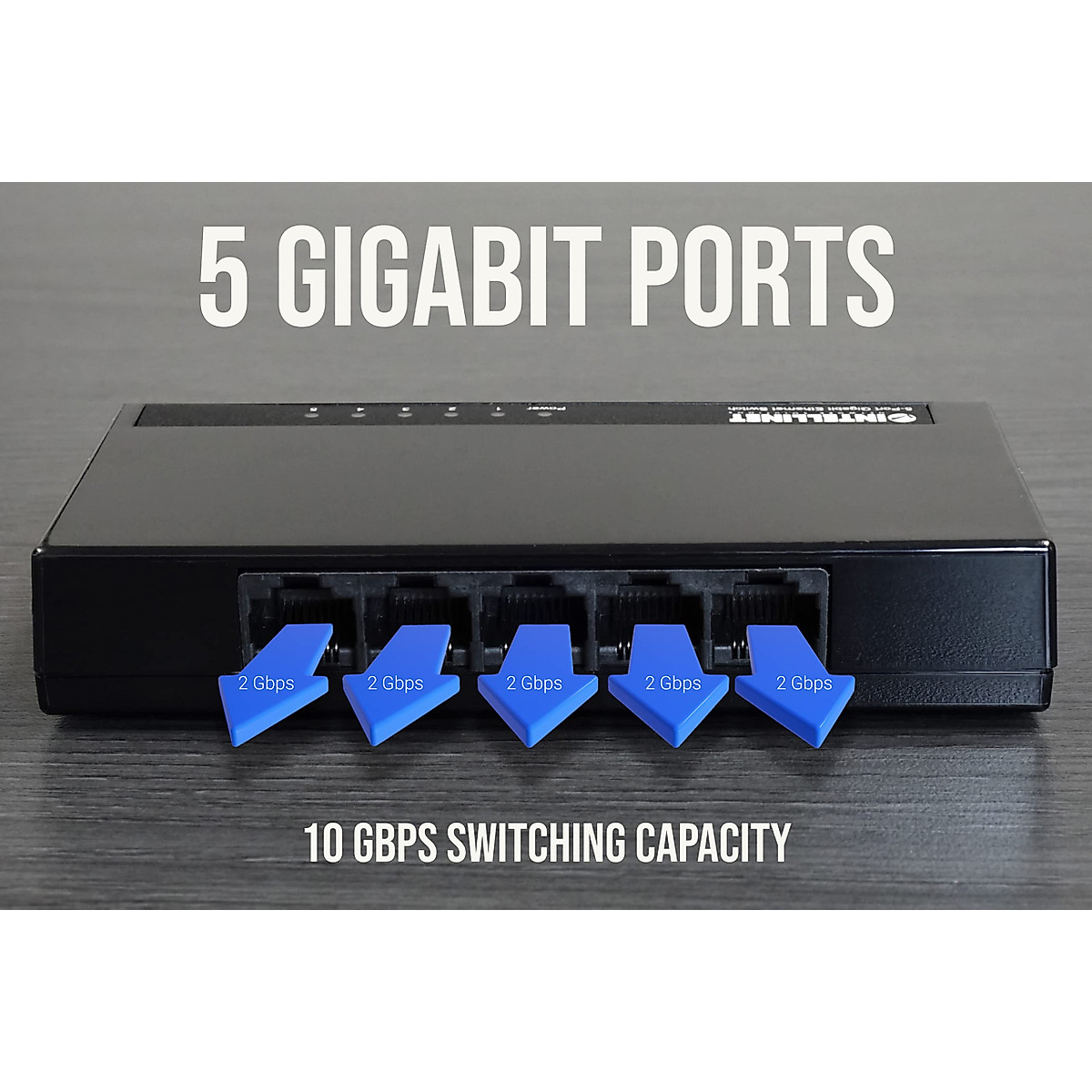 Manhattan 5 Port Fast Ethernet Switch – 10/100/1000 Mbps - Computer Desktop Internet Networking Splitter LAN Hub Router, Unmanaged, Plug & Play, Fanless Quiet, Plastic – 3 Yr Mfg Warranty - 561747