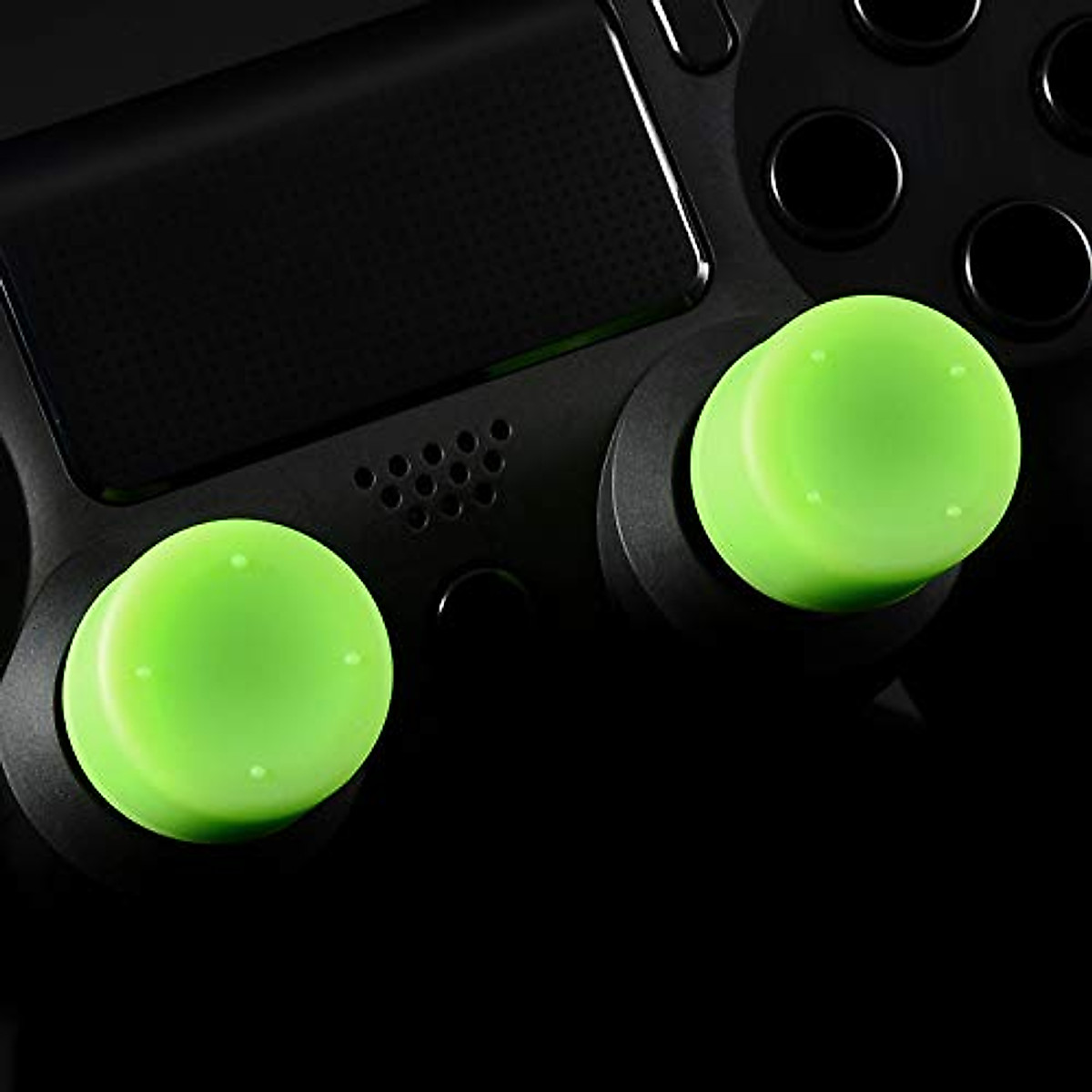 eXtremeRate 8 Pcs Green Anti-Slip Silicone Joystick Cap for PS4 Contrller, Control Thumb Stick Grips Cover for PS4, Precision Platporm Raised Analog Sticks Caps for PS4 Slim Pro Controller