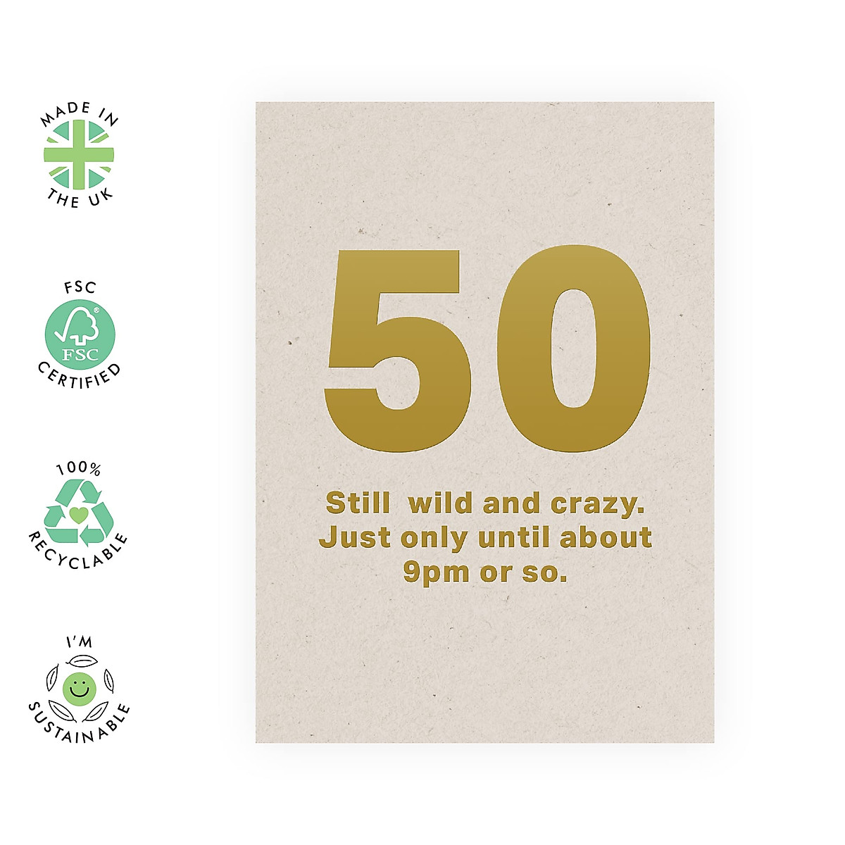 CENTRAL 23 50th Birthday Cards For Men Women - Funny Birthday Cards For Her Him - Age 50 Fifty Fiftieth - Comes With Fun Stickers - Made In The UK