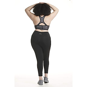 Spalding Women's Activewear High Waisted Polyester Ankle Legging, Black, 3X